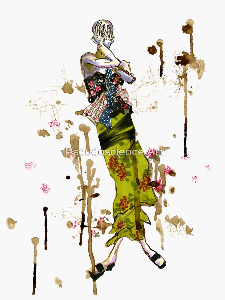 "numbness, Hand Drawing and Ink Splash Painting" Sticker by ...