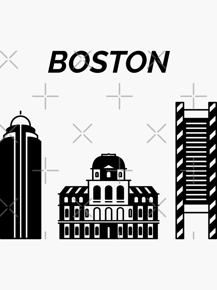 "Boston Skyline, capital of Massachusetts, USA" Sticker for Sale by ...