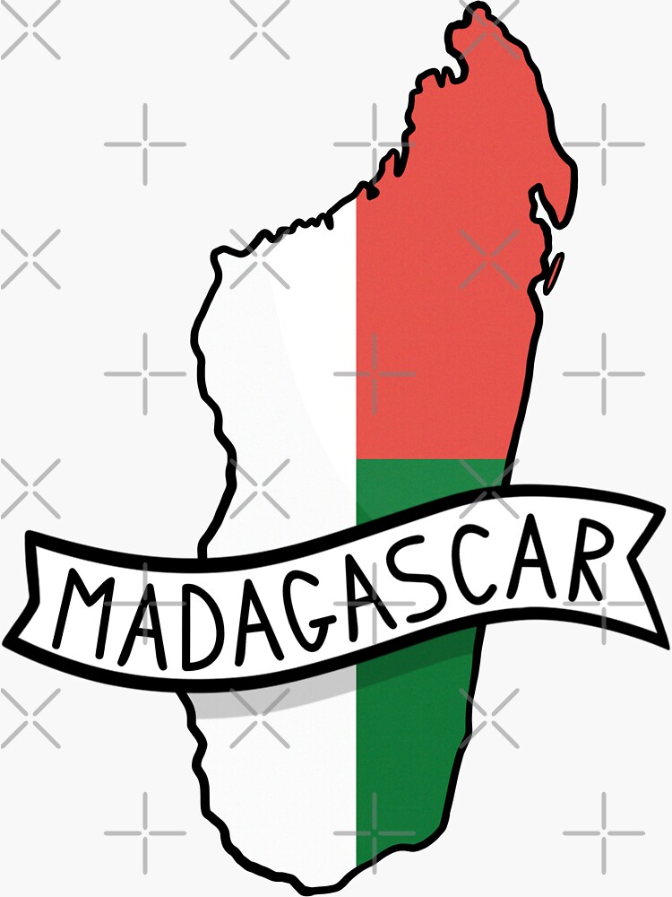 Madagascar Flag Map Sticker Sticker For Sale By Drawingvild Redbubble