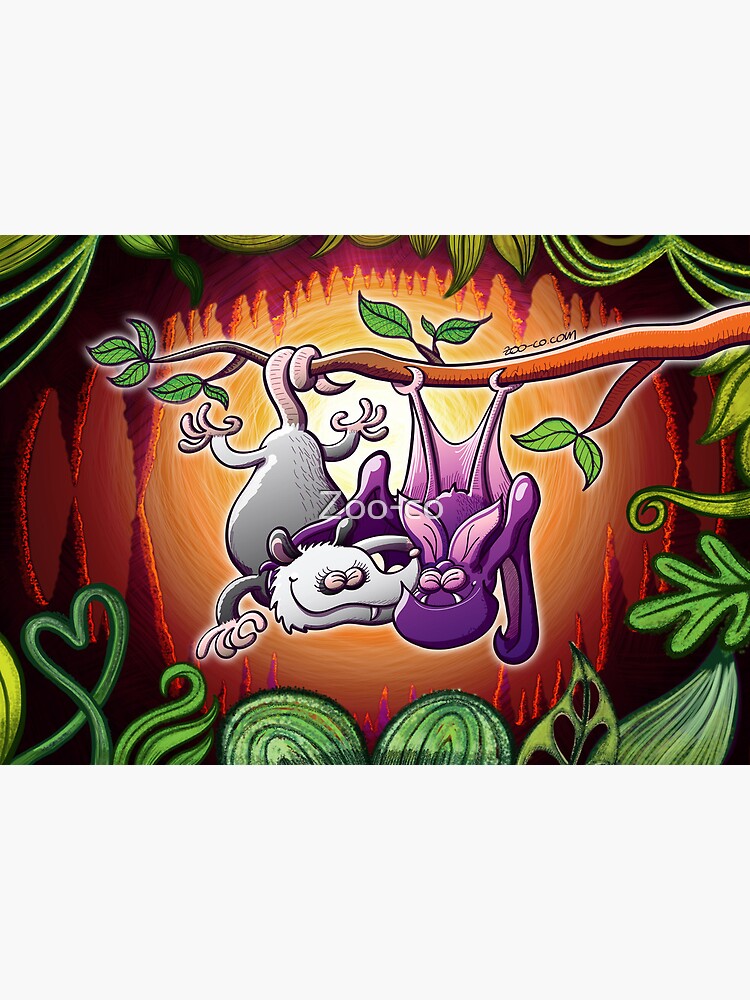 "Opossum and Bat in Love" Art Print by Zoo-co | Redbubble