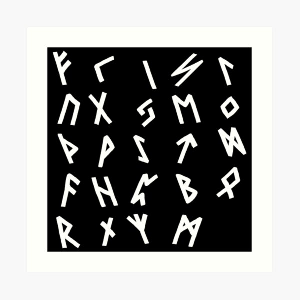 "Elder Futhark Runes - Vintage Pagan Norse Collage" Art Print for Sale ...