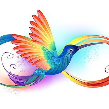 Lámina rígida for Sale con la obra «Colibrí arcoíris con infinito» de ...