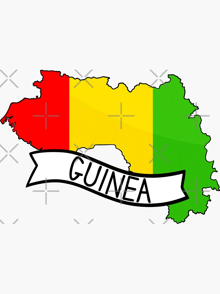 "Guinea Flag Map Sticker" Sticker for Sale by Drawingvild | Redbubble