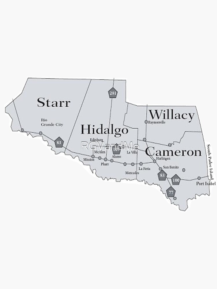 "Rio Grande Valley Counties" Sticker for Sale by RGVandMe | Redbubble