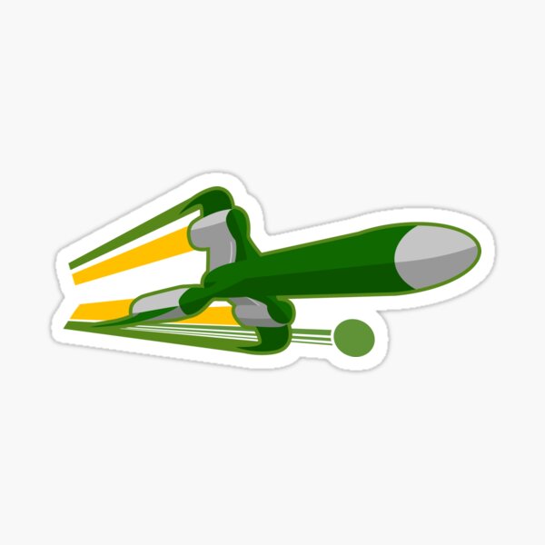 "ROCKET SHIP - GREEN" Sticker by B7Media | Redbubble