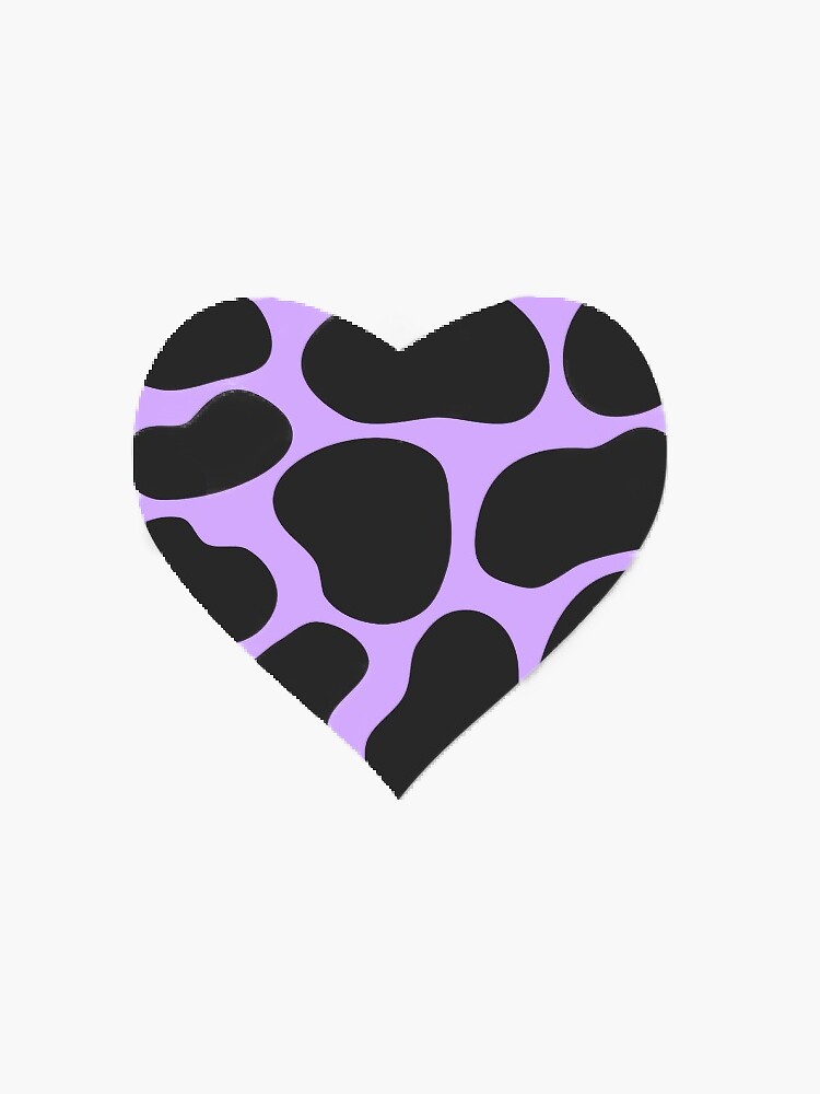 "purple cow print heart" Sticker for Sale by coombsella | Redbubble