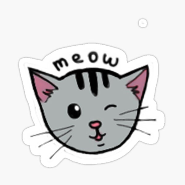 "meow" Sticker for Sale by artzalina | Redbubble