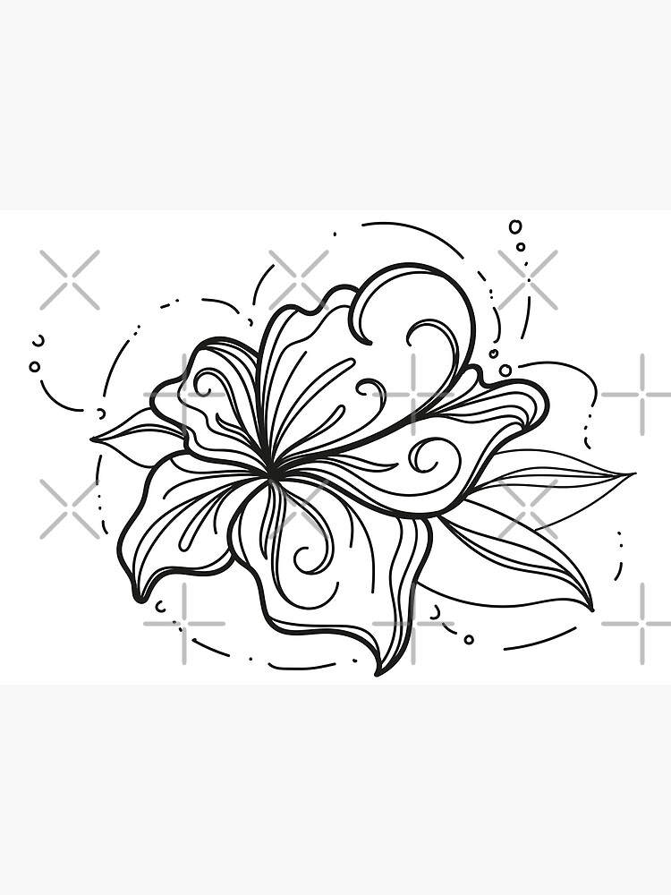 "Thick line art-flower design" Poster for Sale by Mini-Finch | Redbubble