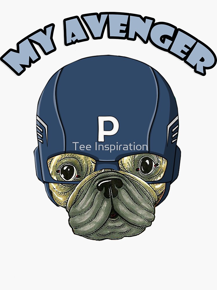 "Captain Pug - My Cute Avenger " Sticker by nibhagupta | Redbubble