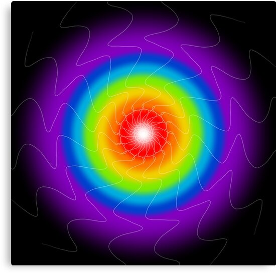 "Circular Fading Rainbow Gradient Pattern" Canvas Print by AJ505 ...