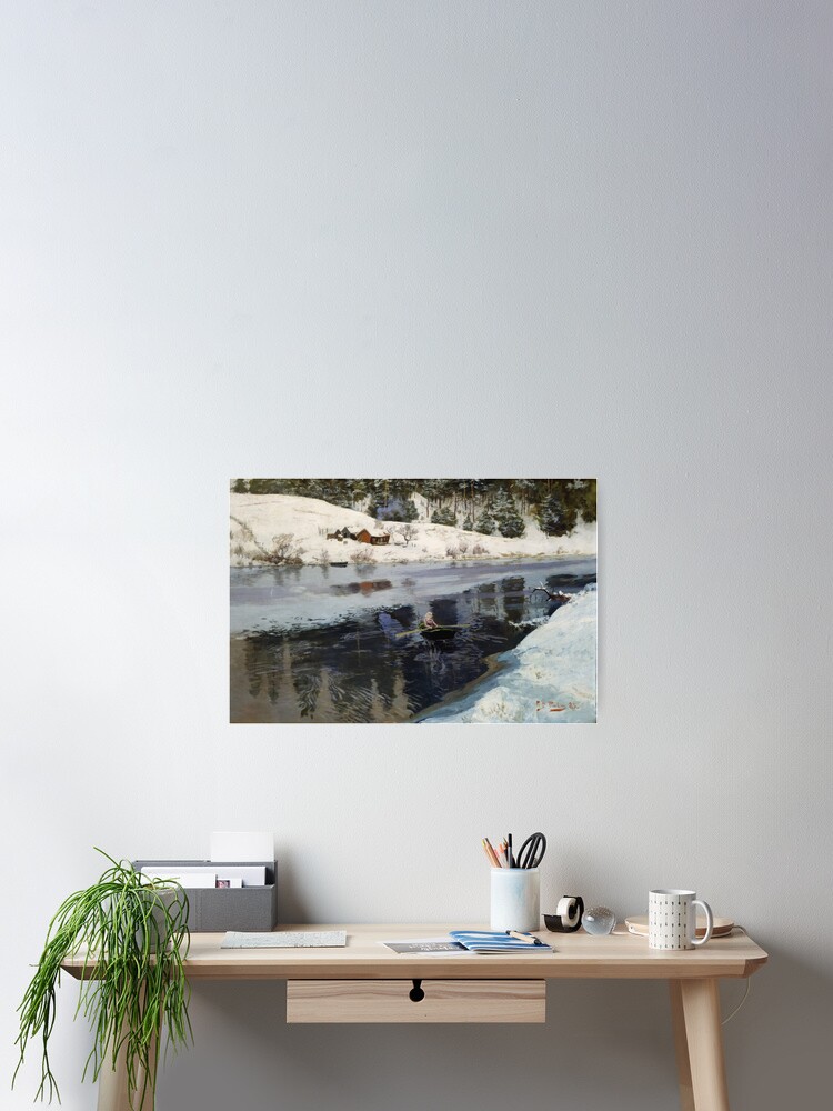 "Frits Thaulow - Winter at the River Simoa" Poster for Sale by ...