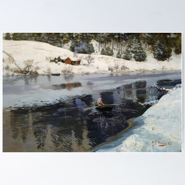 "Frits Thaulow - Winter at the River Simoa" Poster for Sale by ...