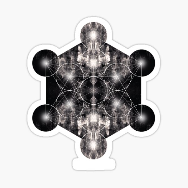 " Metatron's Cube grey" Sticker by filippobassano | Redbubble