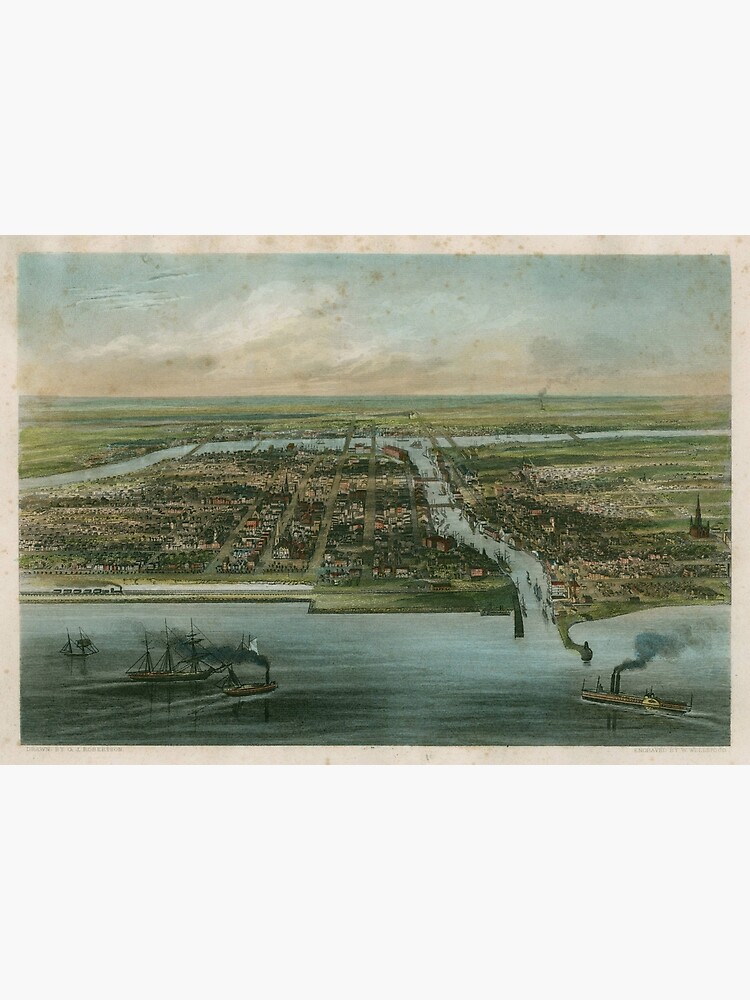 Vintage Pictorial Map of Chicago IL (1856) Premium Matte Vertical ...