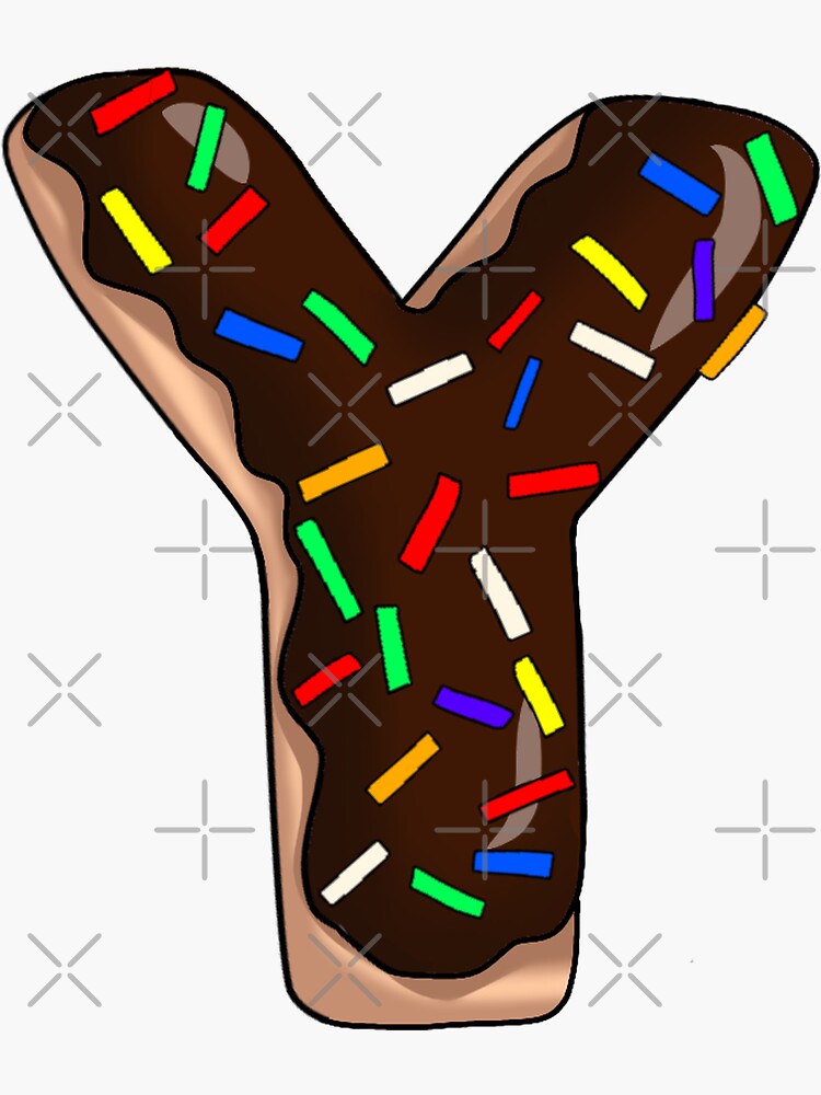 "Chocolate donut letter Y" Sticker for Sale by azracaus | Redbubble