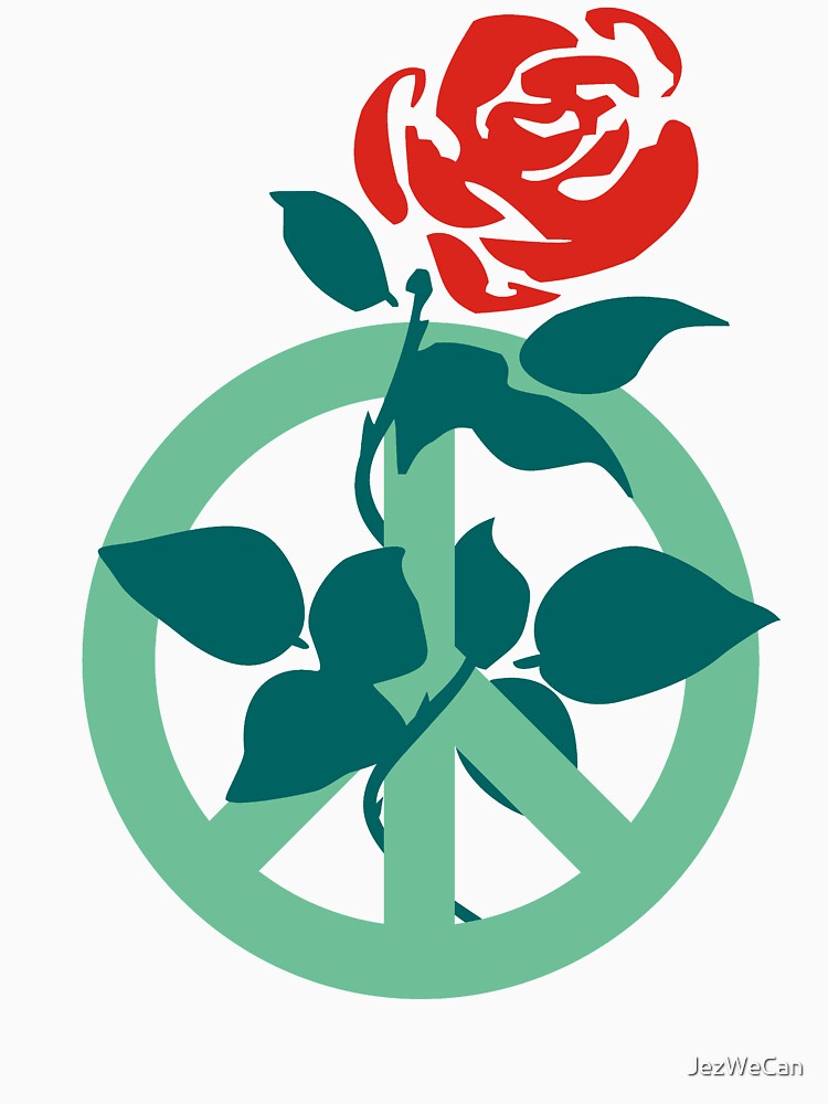 "Labour Rose Peace" T-shirt for Sale by JezWeCan | Redbubble | labour t ...