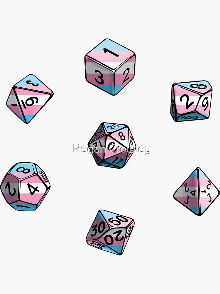 "Pride Dice Set: Transgender" Sticker for Sale by lareinaraygin | Redbubble