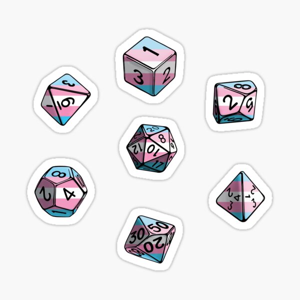 "Pride Dice Set: Transgender" Sticker for Sale by lareinaraygin | Redbubble
