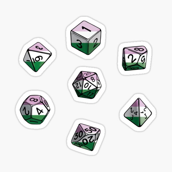 "Pride Dice Set: Gender Non-binary, Queer " Sticker by lareinaraygin | Redbubble