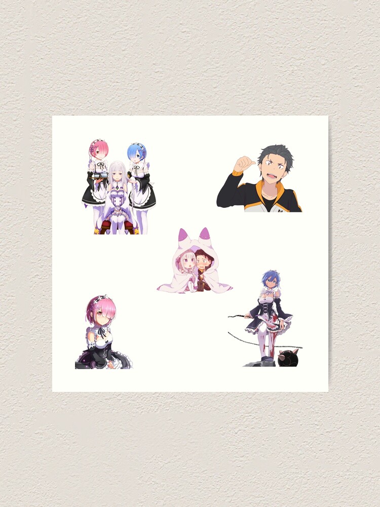 "Re:Zero pack Ram, Rem, natsuki Subaru" Art Print for Sale by Anime ...
