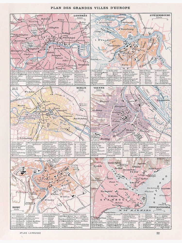 "Vintage Cities of Europe Map (1900)" Poster for Sale by BravuraMedia ...