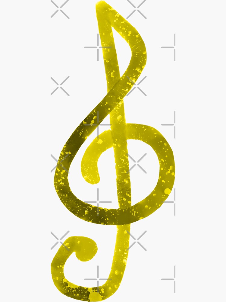 "Yellow Watercolor Treble Clef" Sticker for Sale by tnbtees | Redbubble