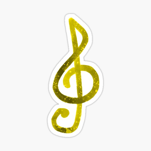 "Yellow Watercolor Treble Clef" Sticker for Sale by tnbtees | Redbubble