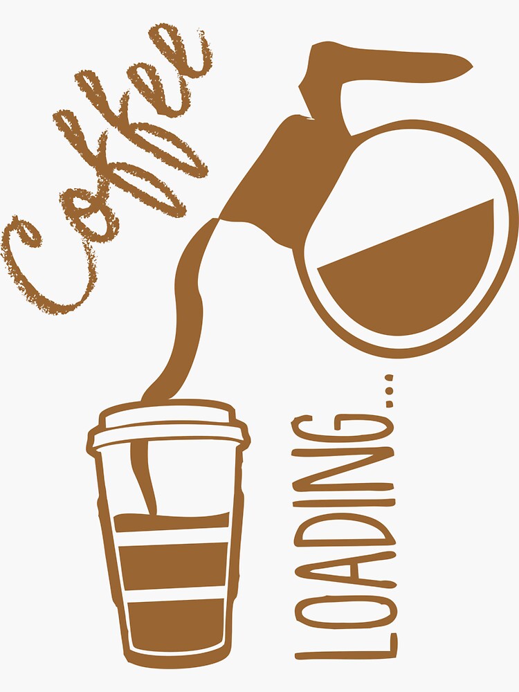 "Coffee Loading" Sticker by roqson | Redbubble