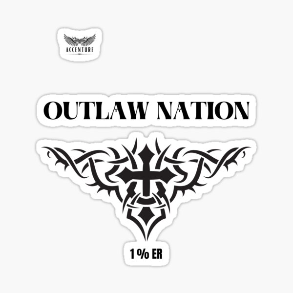 "Outlaw Nation Cross in thorns black, biker ,outlaw, Bike lovers ...