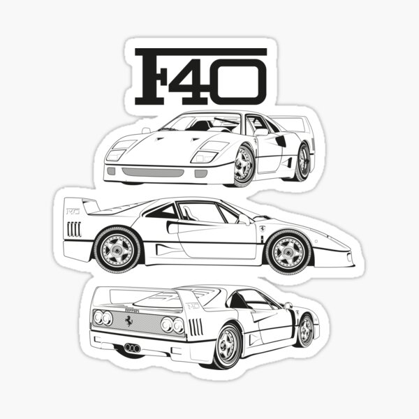 "Ferrari f40" Sticker for Sale by LuridoDog | Redbubble