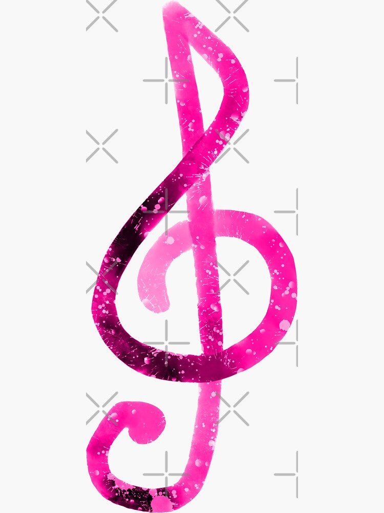 "Pink Watercolor Treble Clef" Sticker by tnbtees | Redbubble