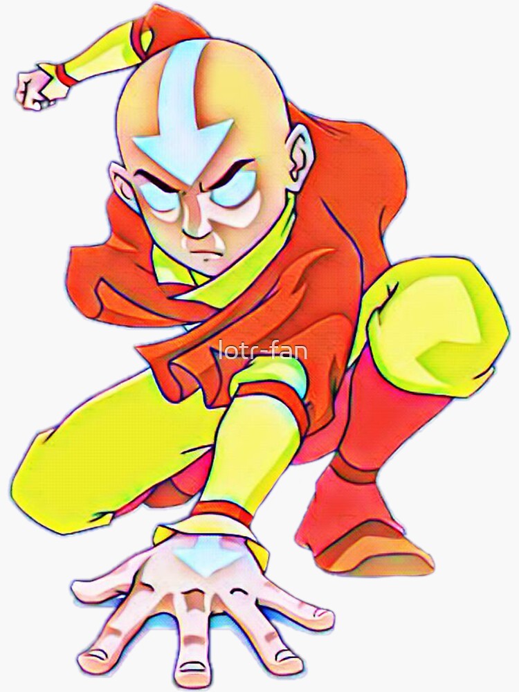 "Avatar TLA: Aang in Avatar State" Sticker by lotr-fan | Redbubble