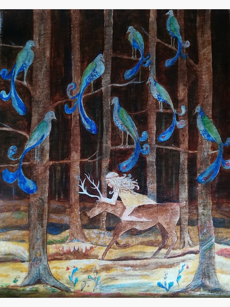 " while the forest animals watch them. The picture is inspired by a ...
