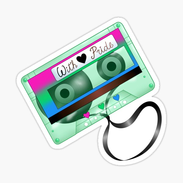 "Poly Pride Cassette Tape" Sticker for Sale by MetallicWings15 | Redbubble