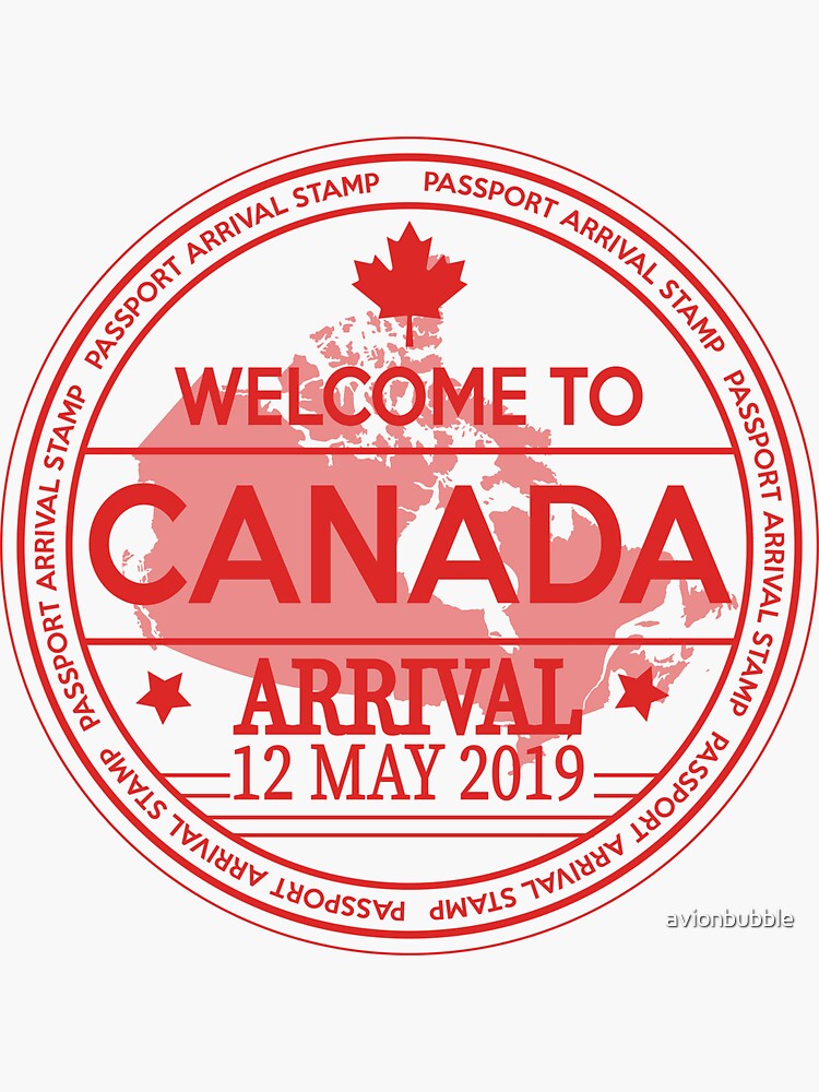 "Canada Passport Arrival Stamp" Sticker for Sale by avionbubble | Redbubble