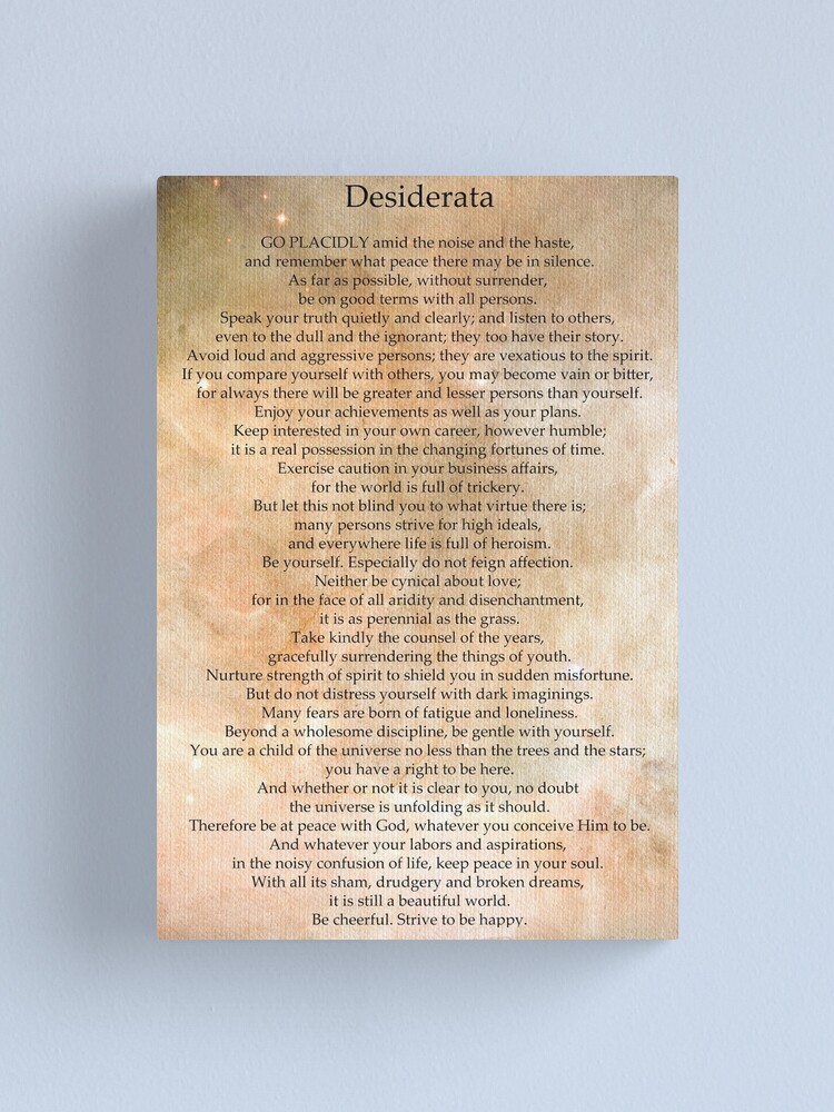 "Desiderata 8 - Inspirational Words of Wisdom Art - Sharon Cummings ...