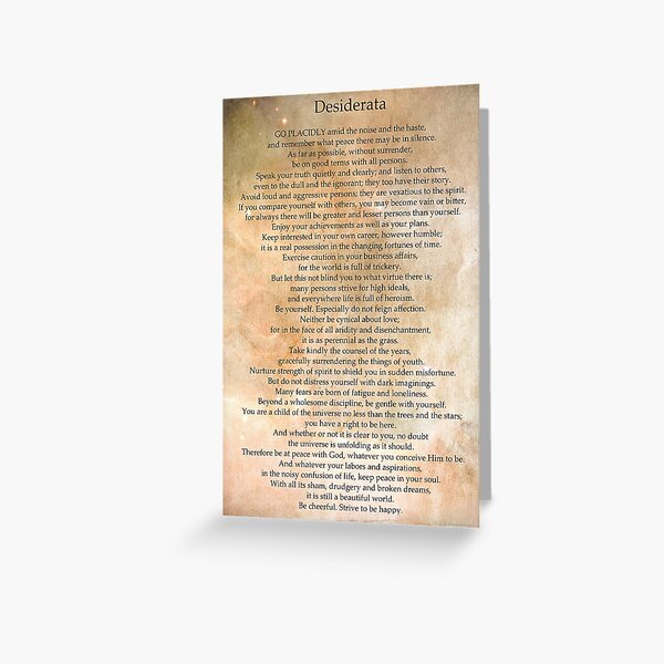 "Desiderata 8 - Inspirational Words of Wisdom Art - Sharon Cummings ...
