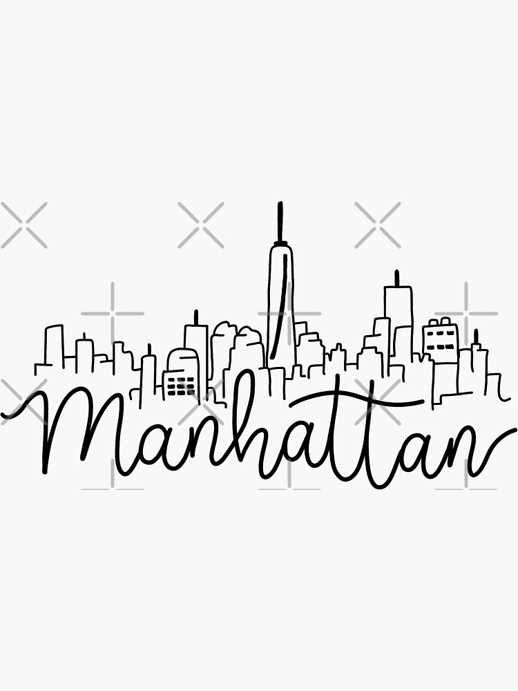 "Manhattan Skyline" Sticker for Sale by Jennaross8 | Redbubble