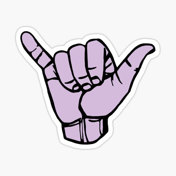 "Purple Shaka Sign" Sticker for Sale by CoolioArt | Redbubble