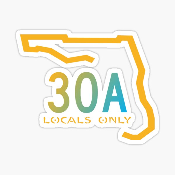 "Florida 30A Locals Only - State Highway Design" Sticker for Sale by ...