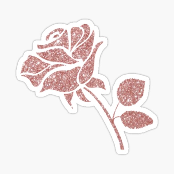 "Pink Glitter Rose" Sticker for Sale by Dalaura | Redbubble