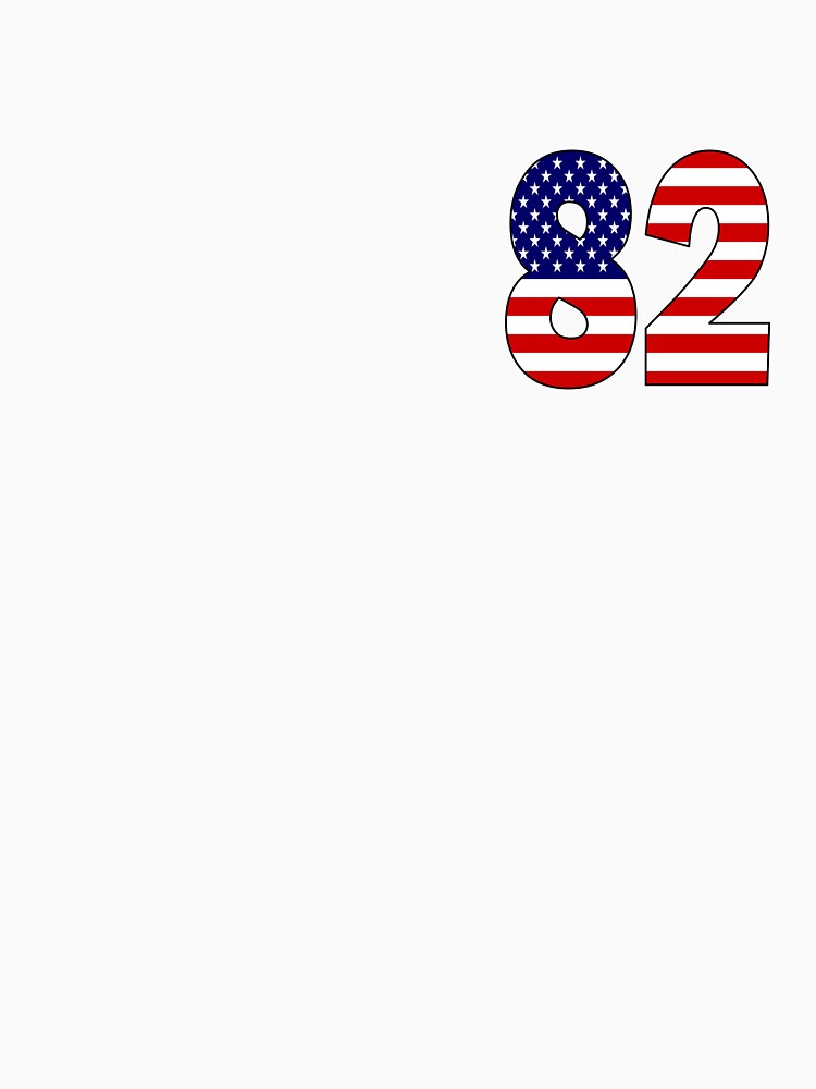 "Number 82 with USA flag on the background" T-shirt for Sale by ...