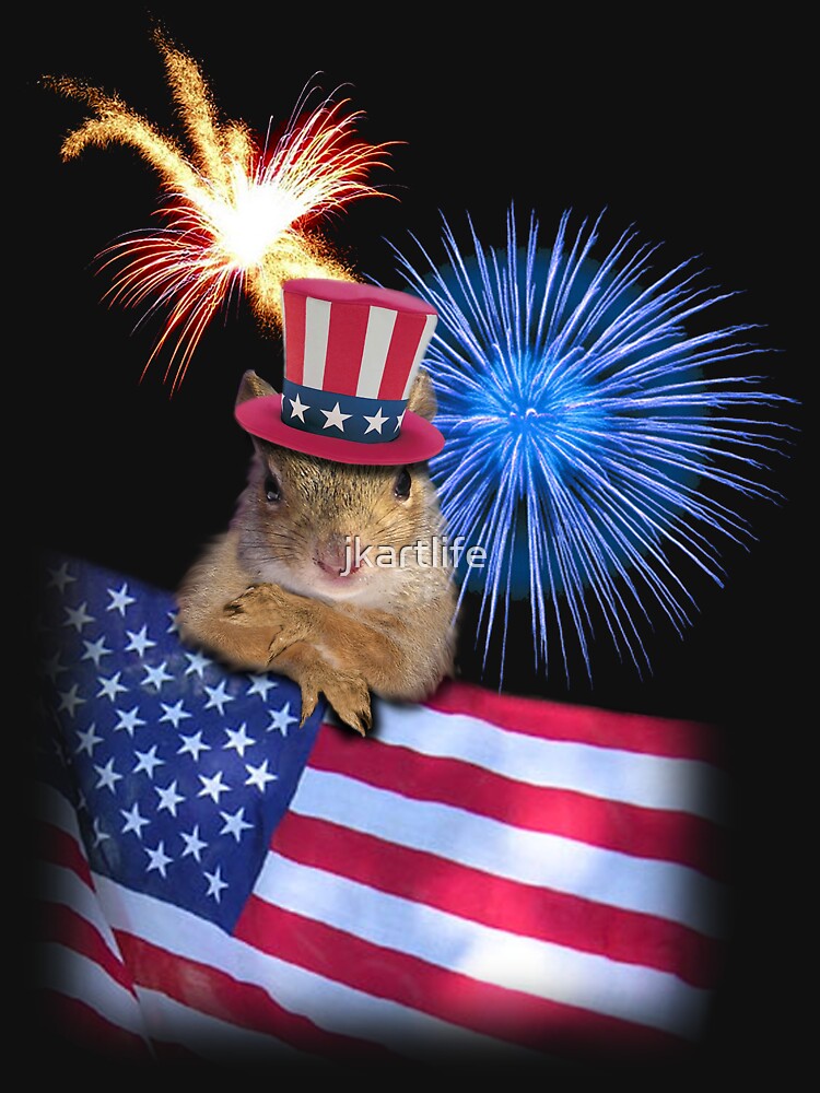 "Patriotic Squirrel" T-shirt for Sale by jkartlife | Redbubble ...