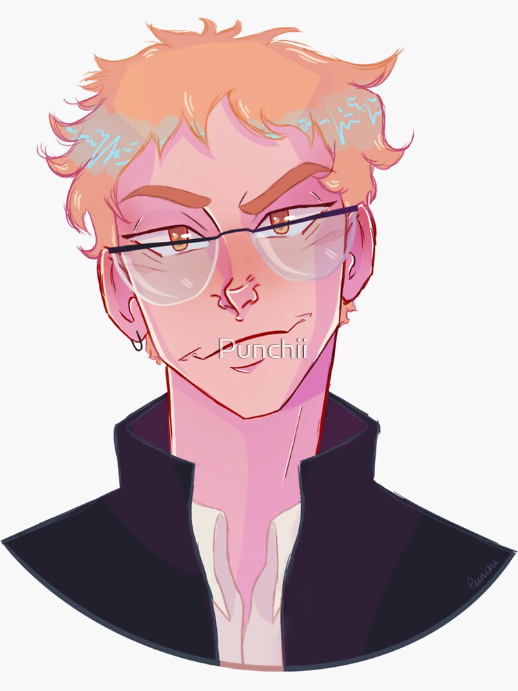 "Tsukishima Sticker" Sticker for Sale by Punchii | Redbubble