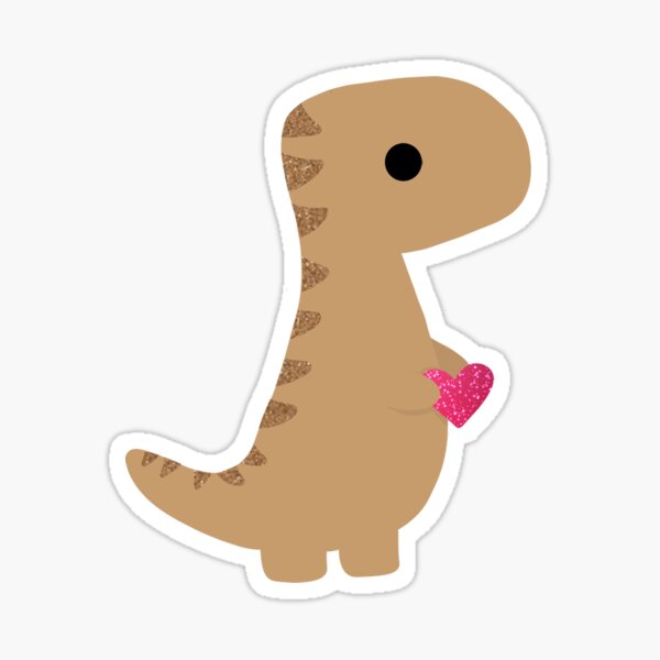 "cute sparkly t-rex " Sticker by stickerwave | Redbubble