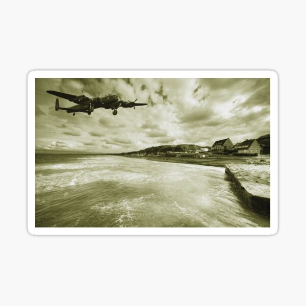 "Lancaster over Omaha Beach " Sticker by hawkie | Redbubble