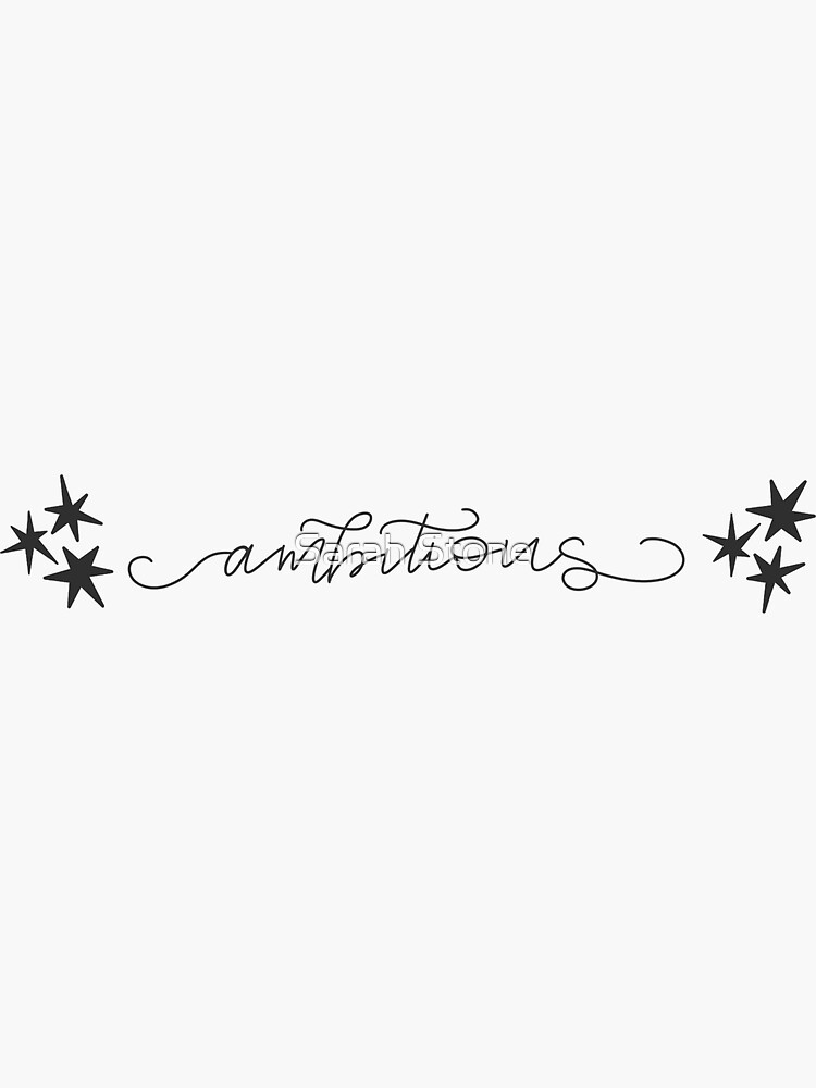 "Ambitious House Calligraphy Star Design White" Sticker for Sale by ...
