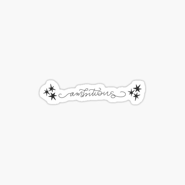 "Ambitious House Calligraphy Star Design White" Sticker for Sale by ...