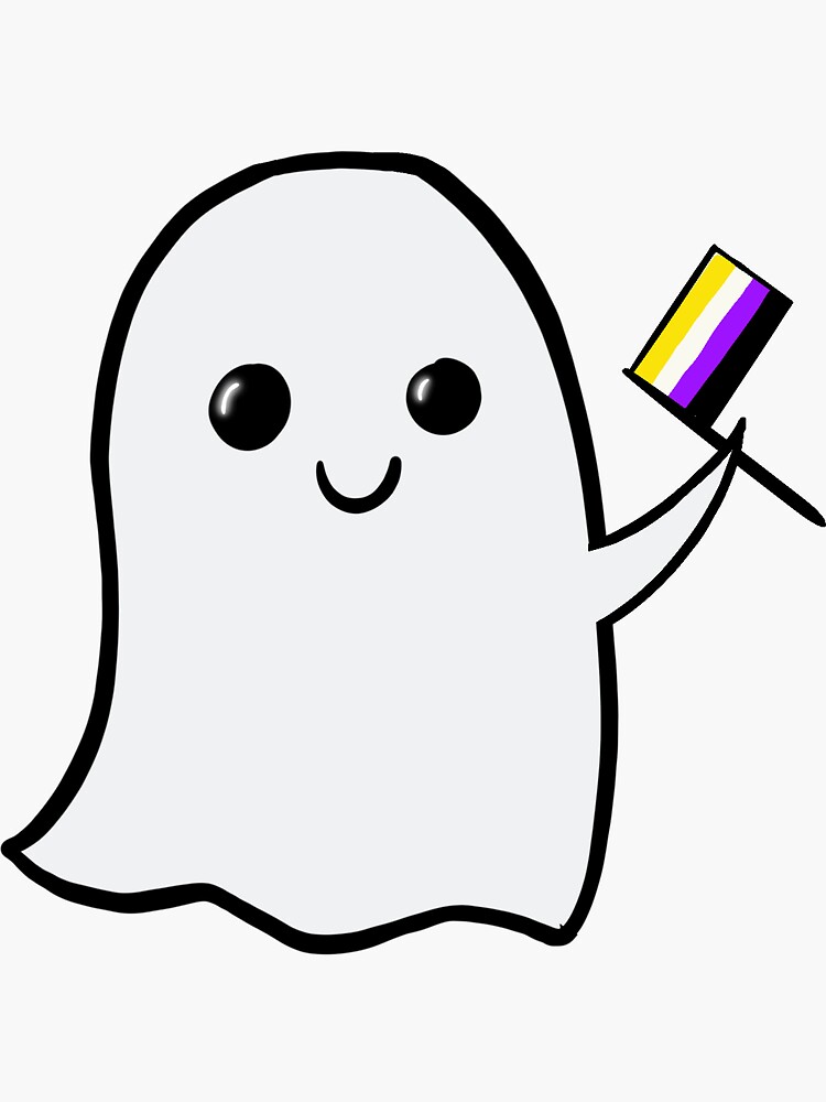 "Non-binary pride ghost" Sticker by AmeliaXanthe | Redbubble