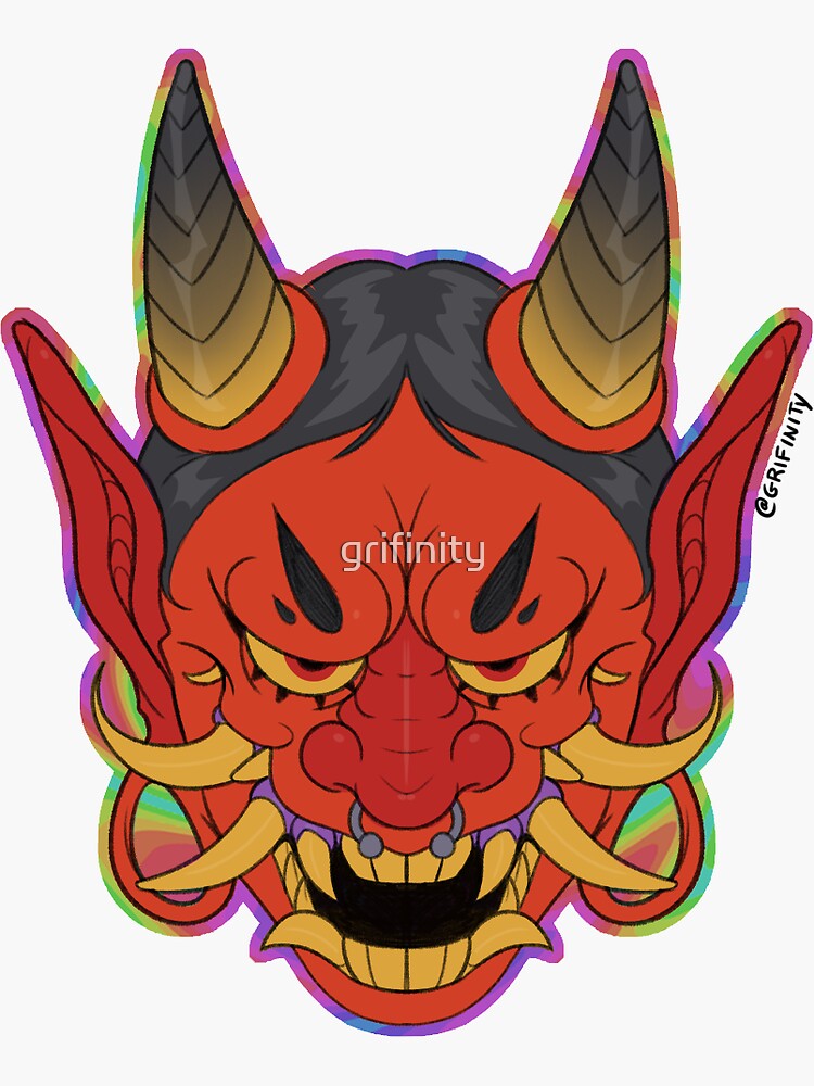 "oni" Sticker for Sale by grifinity | Redbubble